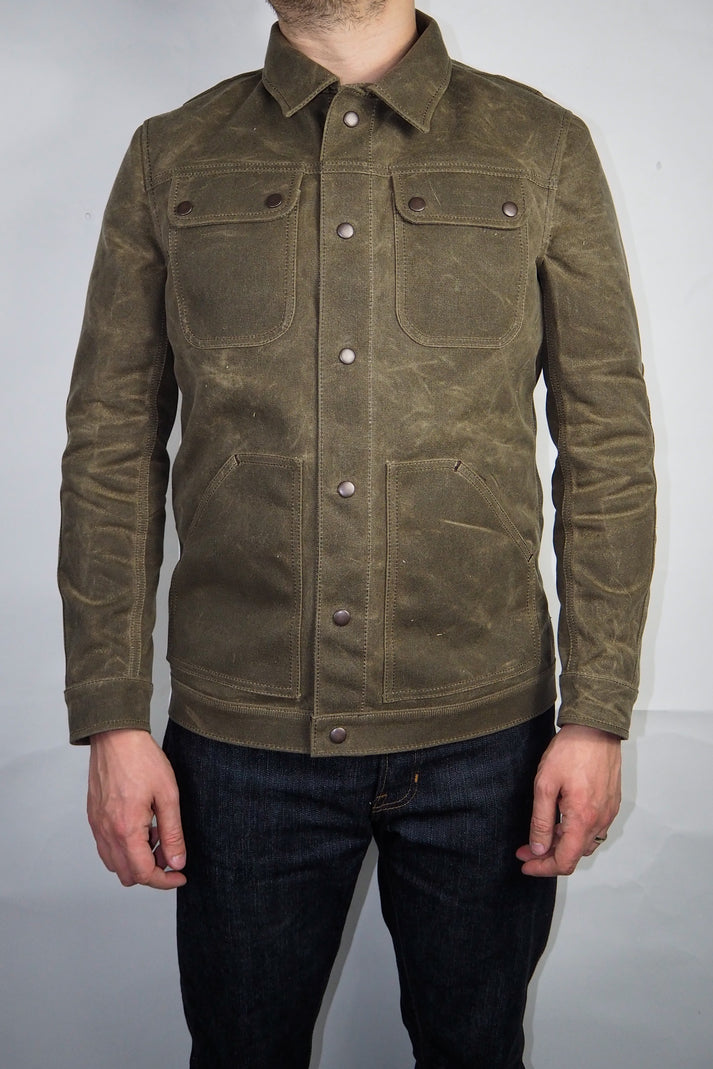 Ranger Jacket - 20oz. Sage Waxed Canvas – Skinner American Goods
