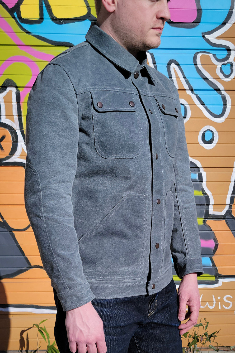 Ranger Jacket - 20oz. Slate Waxed Canvas Large – Skinner American Goods